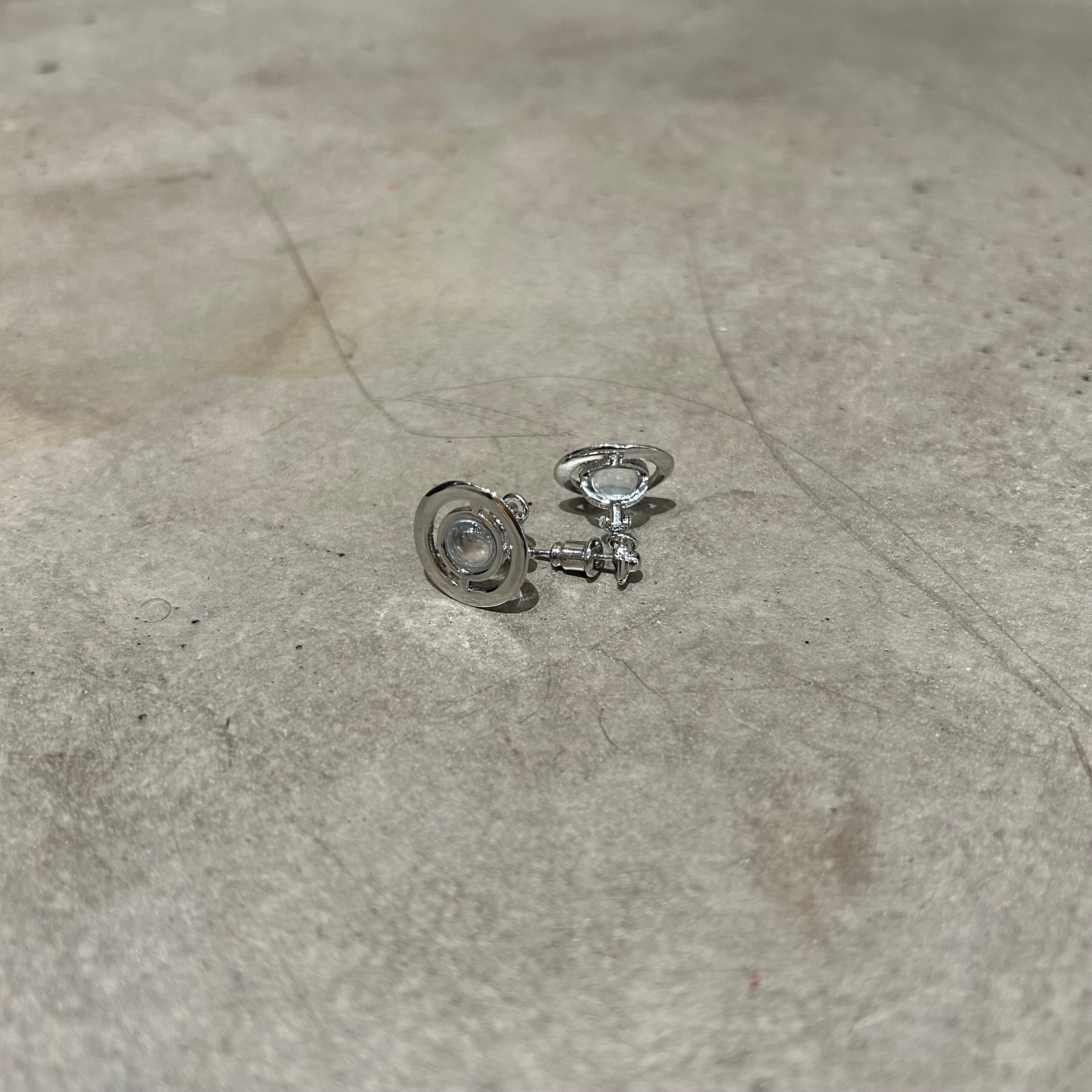 VIVIENNE WESTWOOD MICRO ORB SILVER EARRINGS “CLEAR” – Sadō Room