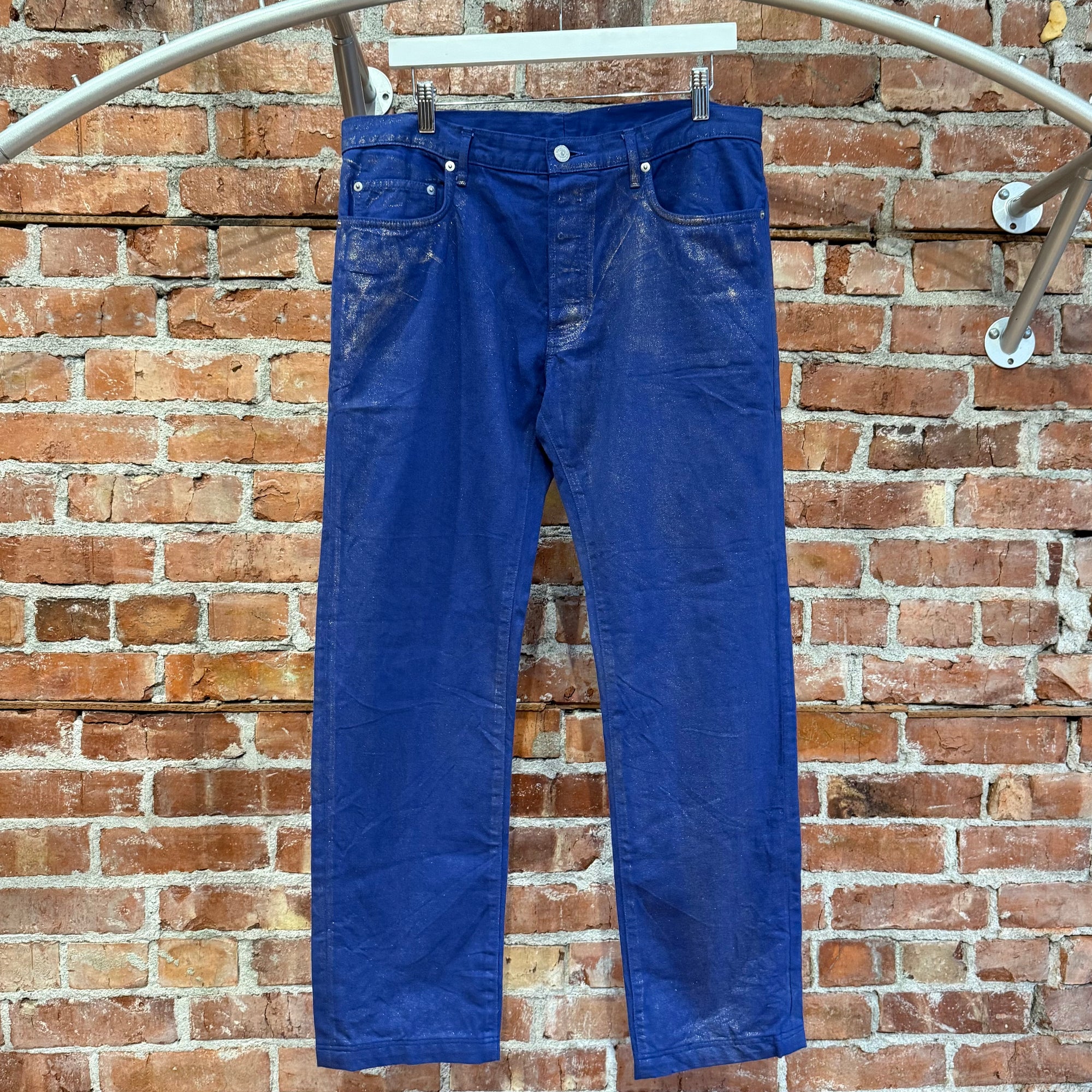 DIOR SS09 PLAINSPHÈRE LUSTER KVA GOLD WAXED DENIM JEANS ‘BLUE/GOLD ...