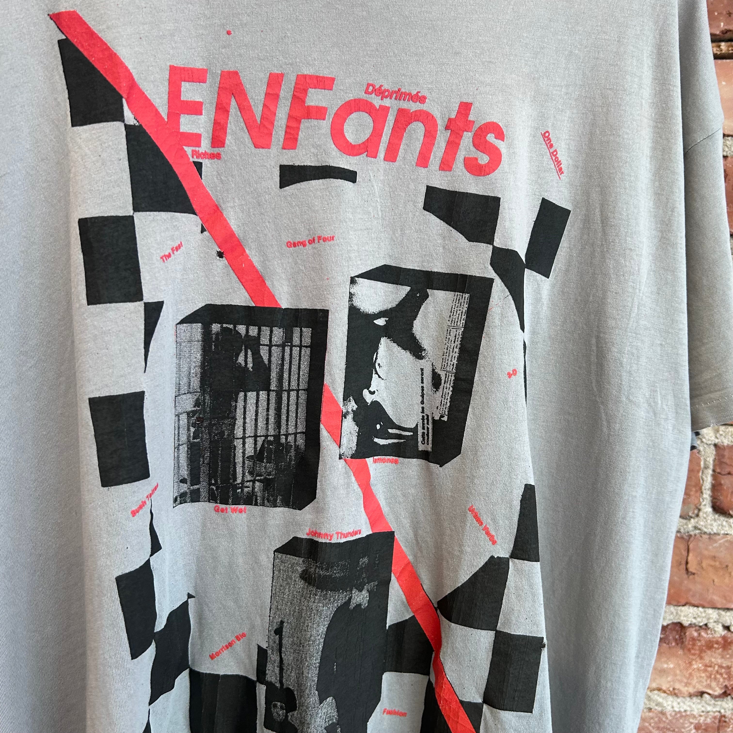 ENFANTES RICHES DÉPRIMÉS CHECKERED FAN ZINE TEE ‘GRAY’ – Sadō Room